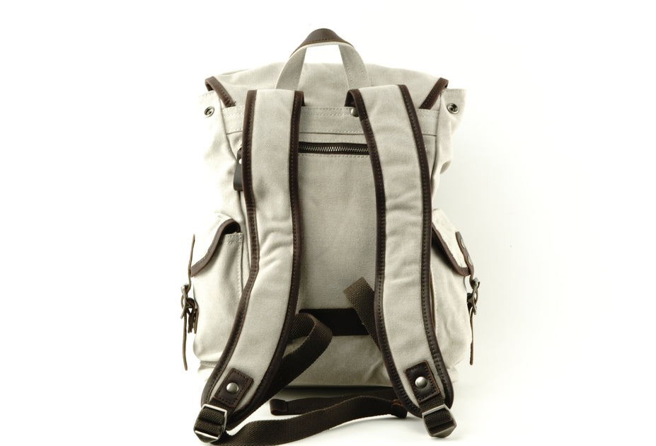 Small Canvas Backpack w/ Canvas Flap – United Leather New York